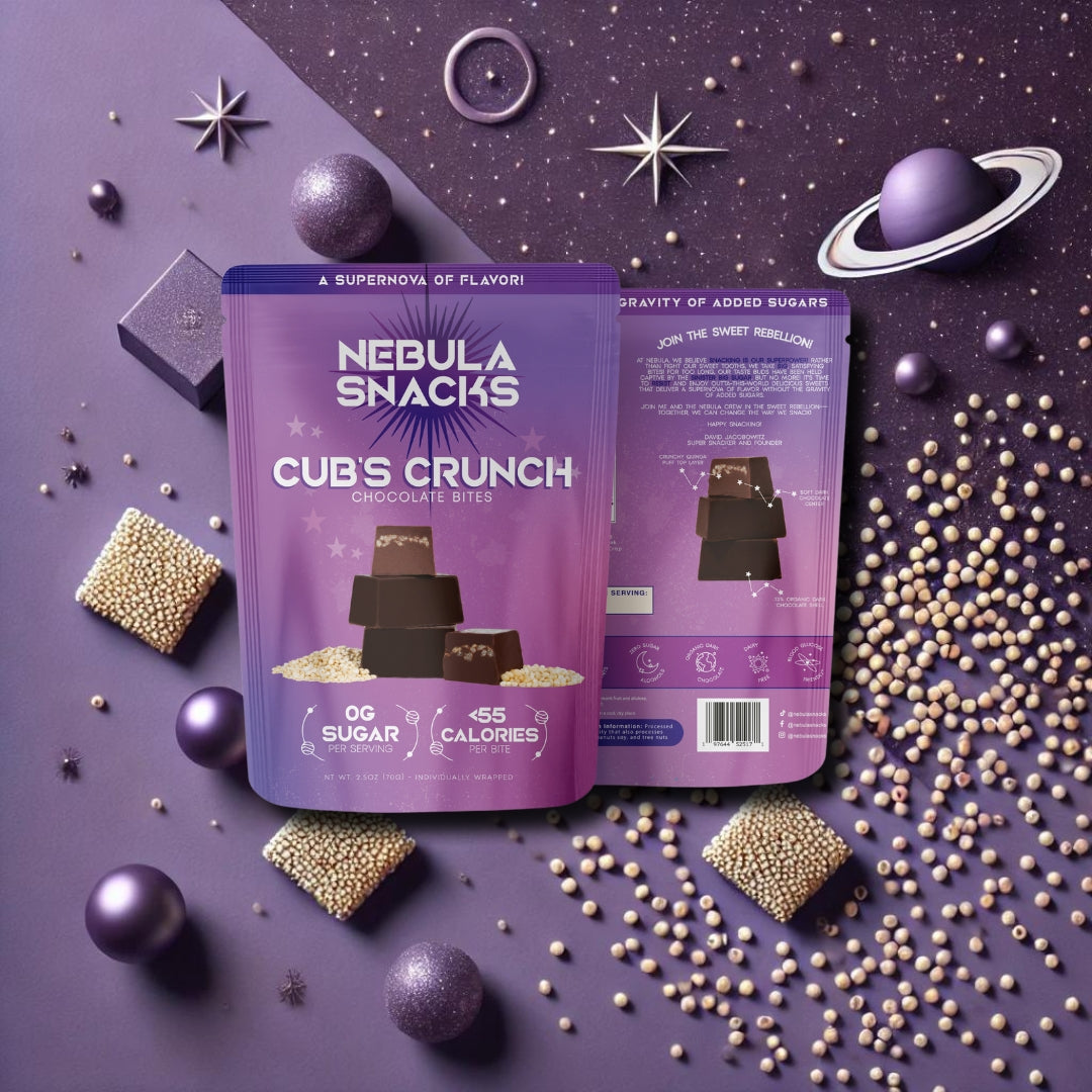 Nebula Snacks | Filled Dark Chocolate Bites; Bean-to-Bar, Zero Sugar