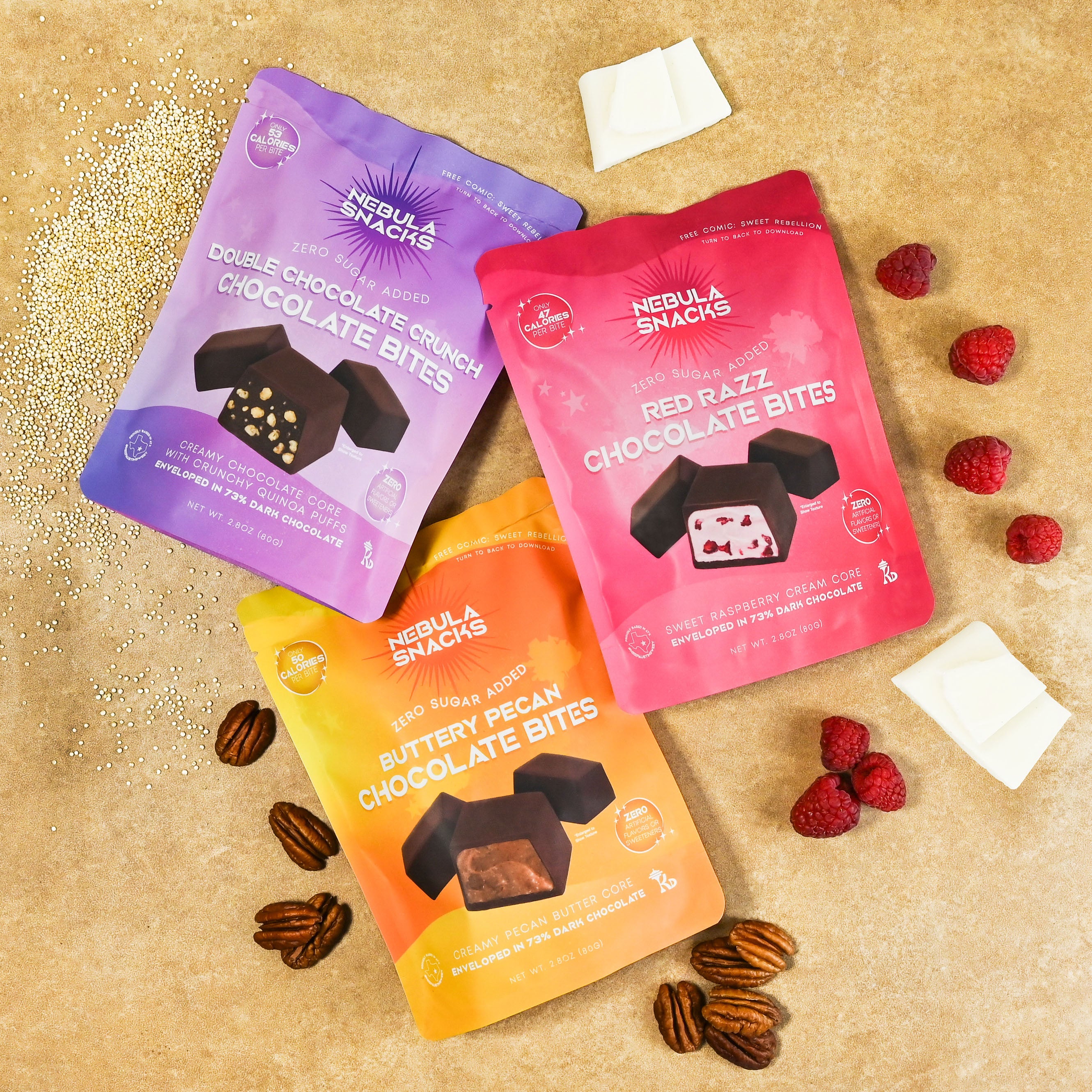 Filled Dark Chocolate Bites (Individual Packs) – Nebula Snacks